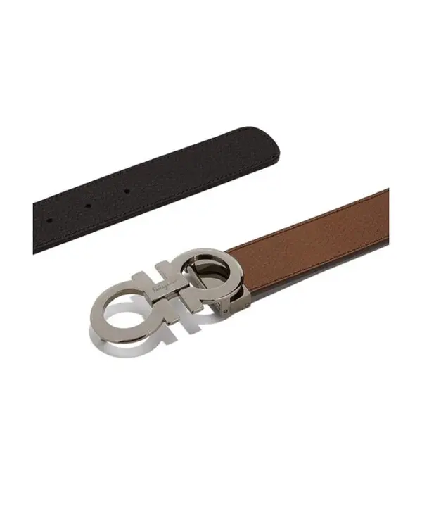 FERRAGAMO Gancini Buckle Double-sided Belt - Black