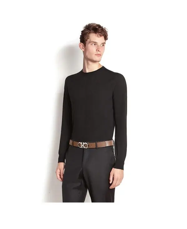 FERRAGAMO Gancini Buckle Double-sided Belt - Black