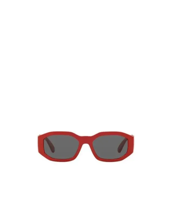 Versace Irregular Square Sunglasses With Logo Detail - Gray