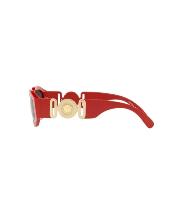 Versace Irregular Square Sunglasses With Logo Detail - Gray