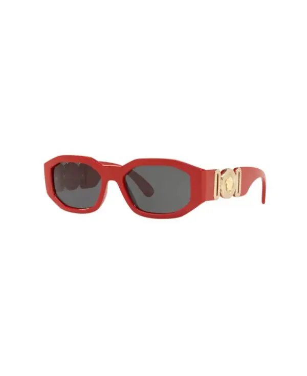 Versace Irregular Square Sunglasses With Logo Detail - Gray