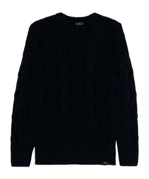 PAUL  SHARK Paul & Shark Merino Wool Cable Knit Crew Neck Sweater