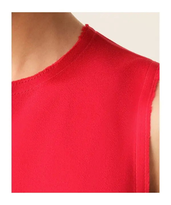 Ami Sleeveless Crewneck Top - Red