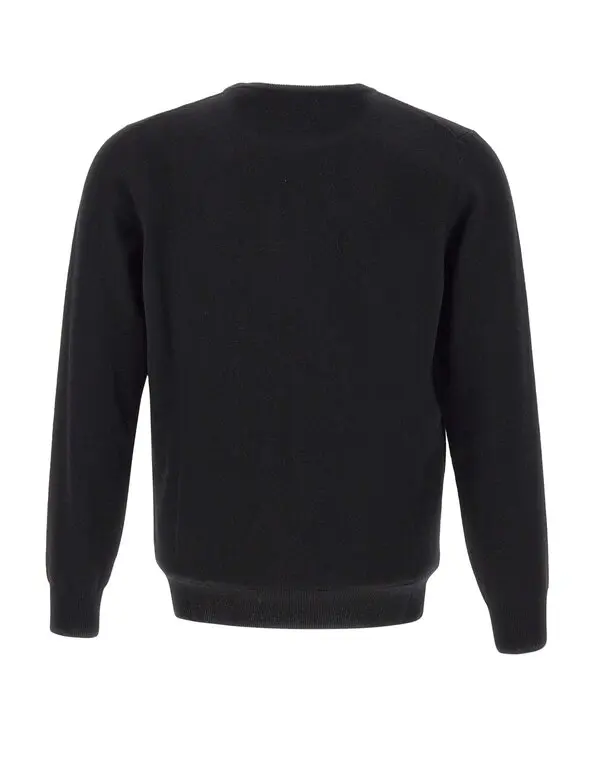 KANGRA Crew Neck Knitted Sweater - Black