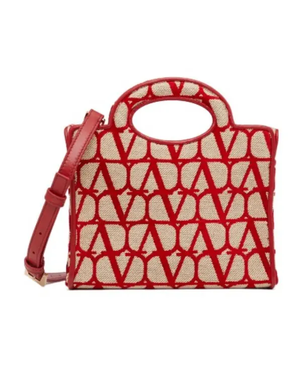 Valentino Garavani Le Troisième Toile Iconographe Top Handle Bag - Red