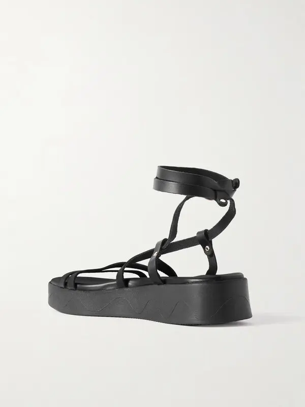 ANCIENT GREEK SANDALS Aristea Platform Sandals - Black