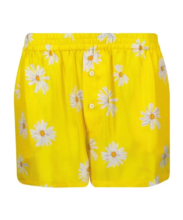 Moschino Floral Printed Elasticated Waist Shorts - Yellow