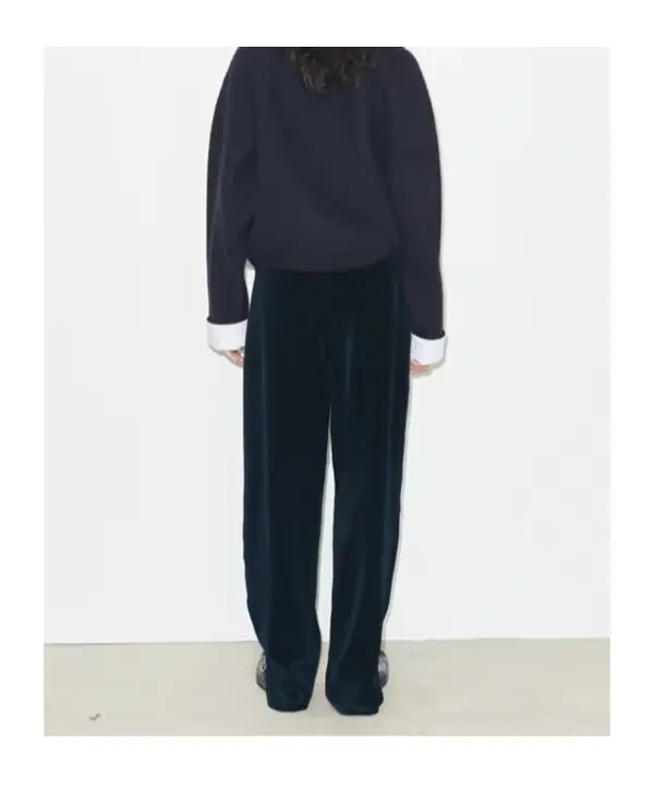 Tory Burch Velour Sweatpant With Zippered Ankle Closures