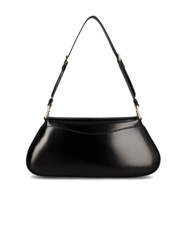 Prada Cleo Shoulder Bag With Logo Plaque - Black
