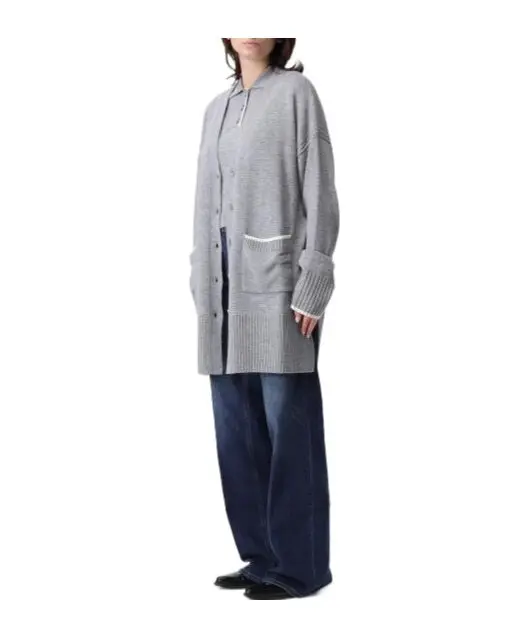 Pinko V-neck Button-up Cardigan With Welt Pockets