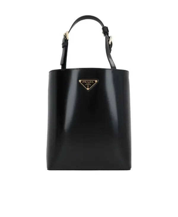 Prada Enamel Logo-plaque Tote Bag