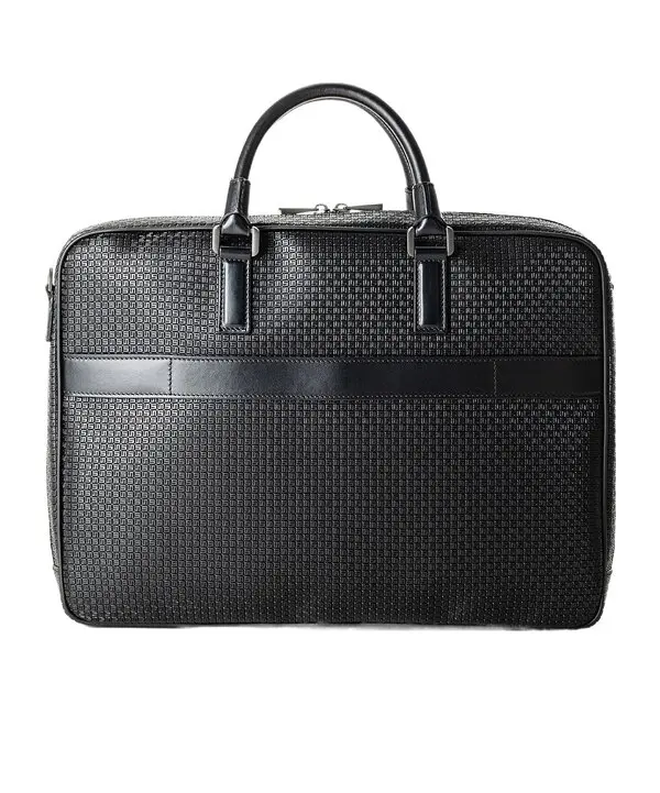 SERAPIAN Zip-up Slim Briefcase - Black/eclipse Black