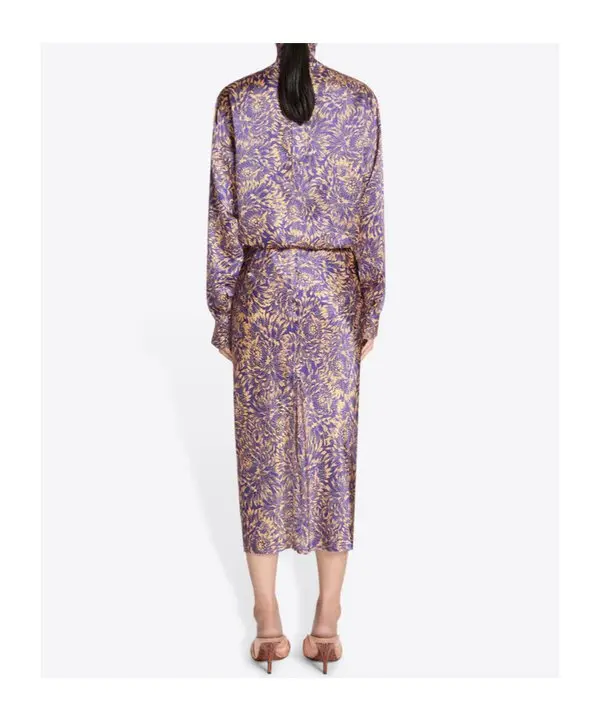 Dries Van Noten Printed Silk Midi Skirt