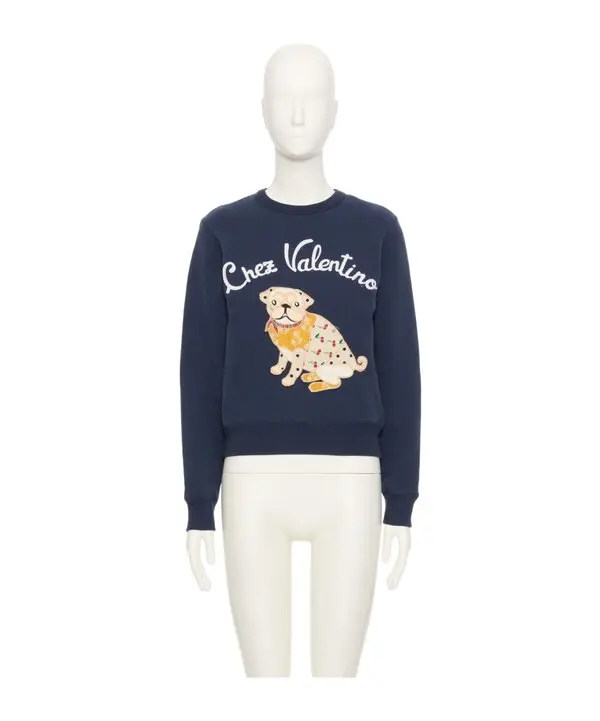 Valentino Garavani Embroidered Cotton Crewneck Sweatshirt