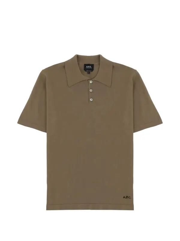 A.p.c. Logo Intarsia Polo Shirt - Brown