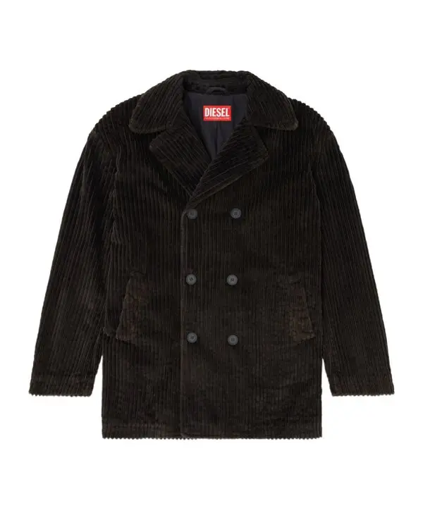 DIESEL® Otis Corduroy Double-breasted Coat - Brown