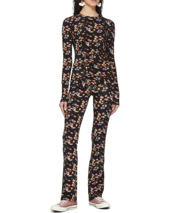 Rabanne Floral Print High-waist Trousers