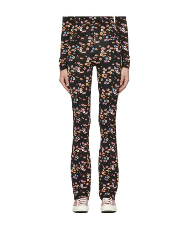 Rabanne Floral Print High-waist Trousers