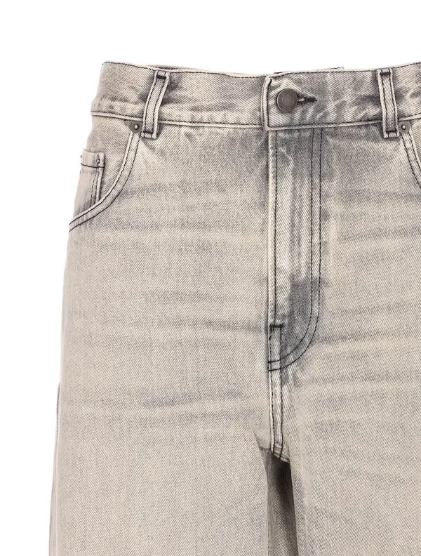 HAIKURE Loose Straight-leg Jeans - Nude