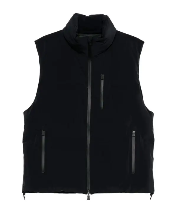 Herno High Collar Zip Vest - Black