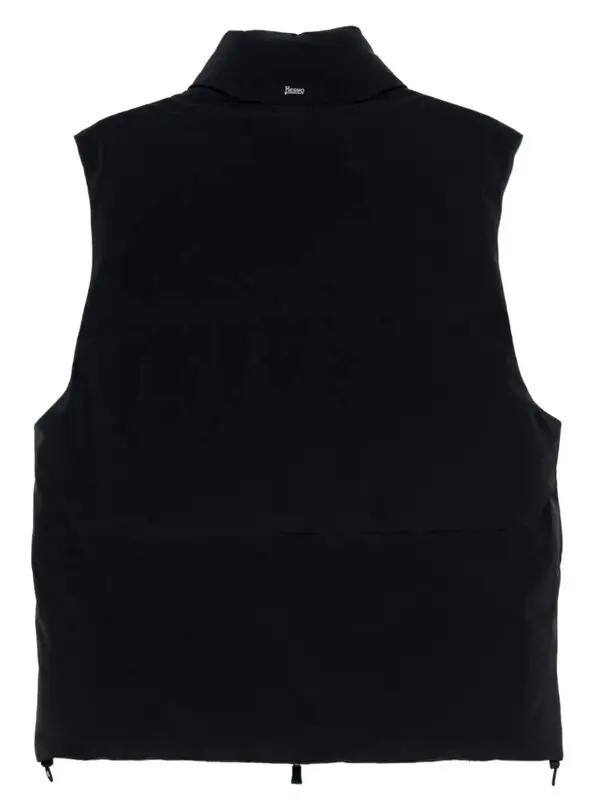 Herno High Collar Zip Vest - Black
