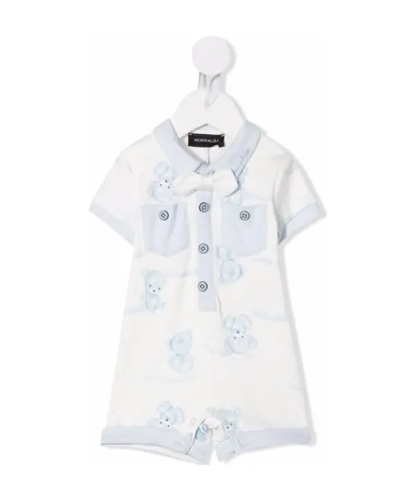 Monnalisa Embroidered Babygrow - White