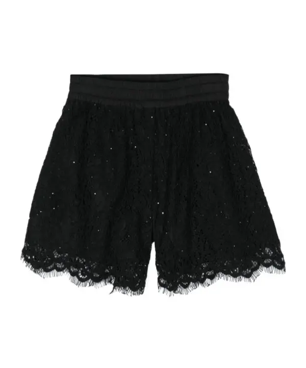 Monnalisa Lace Shorts With Diamond Embellishments