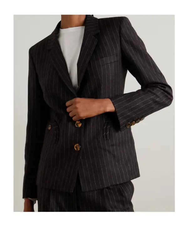BLAZÉ MILANO Akira Pinstriped Wool And Cashmere-blend Blazer