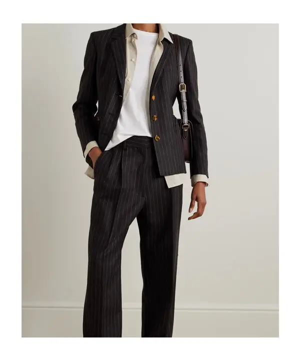 BLAZÉ MILANO Akira Pinstriped Wool And Cashmere-blend Blazer