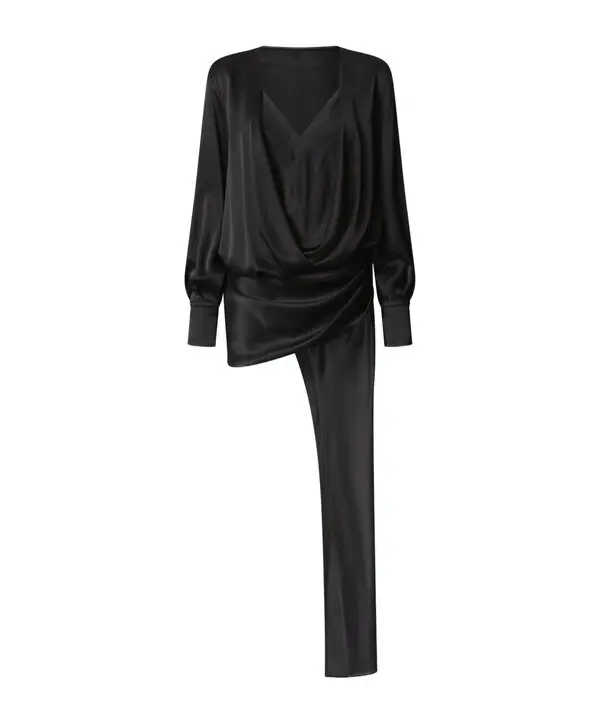 Pinko Asymmetrical Draped Mini Dress - Black