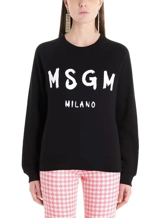 MSGM Logo Detail Sweatshirt - Black