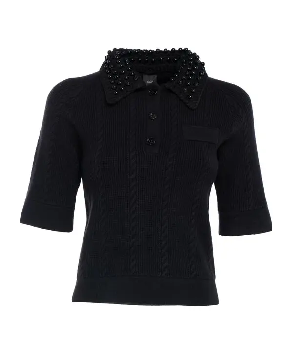 Pinko Embellished Polo Sweater