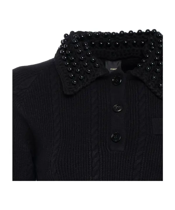Pinko Embellished Polo Sweater