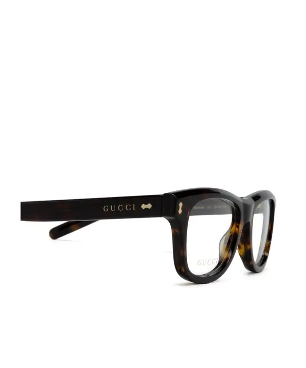 Gucci Rectangular Eyeglasses With Tortoiseshell Frames - Black