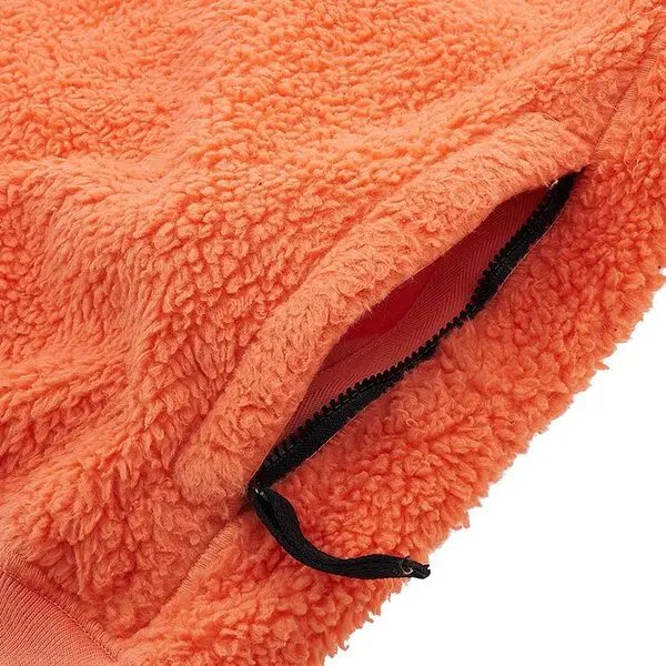 Stone Island Logo Sherpa Crewneck Sweater - Orange