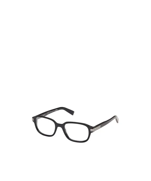 Zegna Rectangular Frame Glasses - Black