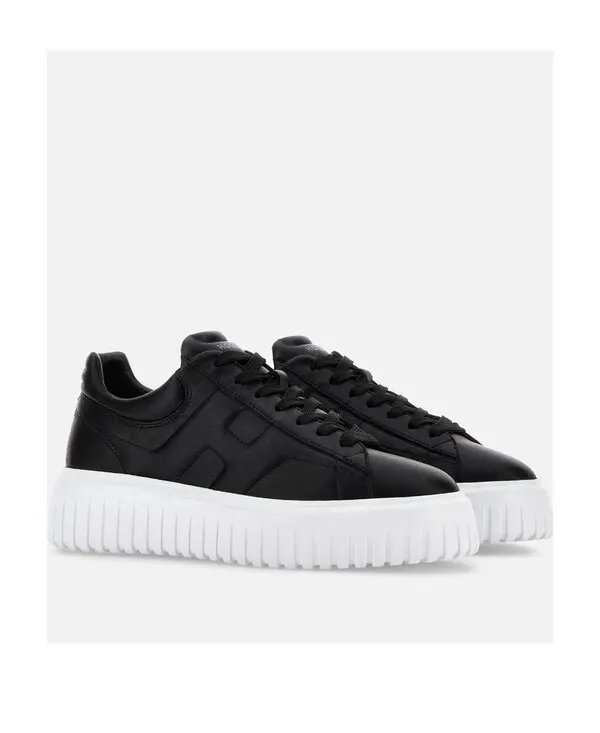 Hogan H-stripes Lace-up Sneakers - Black