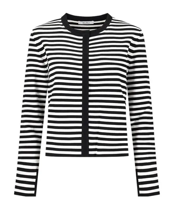 Max Mara Striped Cardigan With Concealed Fastening - No