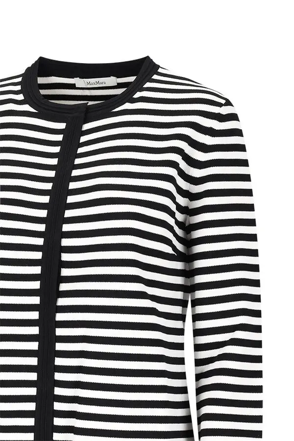 Max Mara Striped Cardigan With Concealed Fastening - No