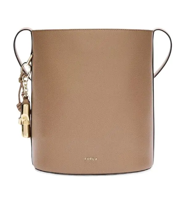 Furla Roxie Logo Detail Bucket Bag - Brown