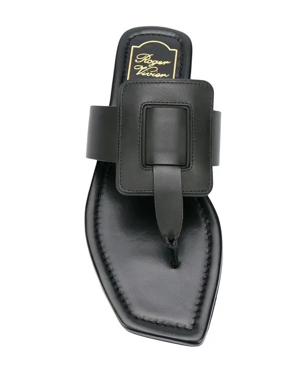 ROGER VIVIER Viv' Sellier" Herringbone Muller Sandals