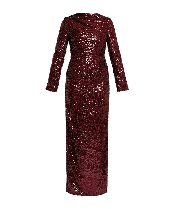 Erdem Draped Long Sleev Dress - Brown