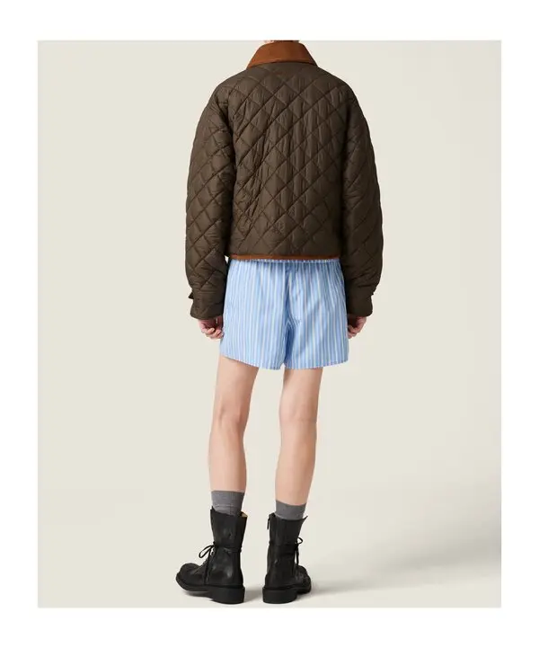 Miu Miu Quilted Technical Pongé Blouson Jacket