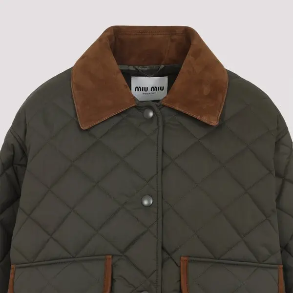 Miu Miu Quilted Technical Pongé Blouson Jacket