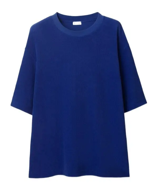 Burberry Ekd-motif Crewneck Towelling T-shirt - Blue