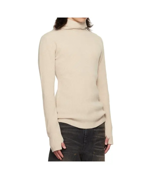EGONLAB Ribbed Knit Hoodie With Stand-up Collar