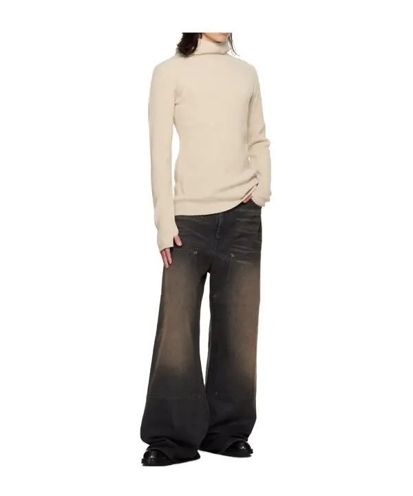 EGONLAB Ribbed Knit Hoodie With Stand-up Collar