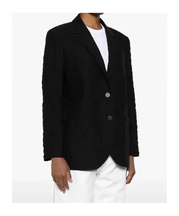 Harris Wharf London Crinkled-finish Single-breasted Blazer - Black