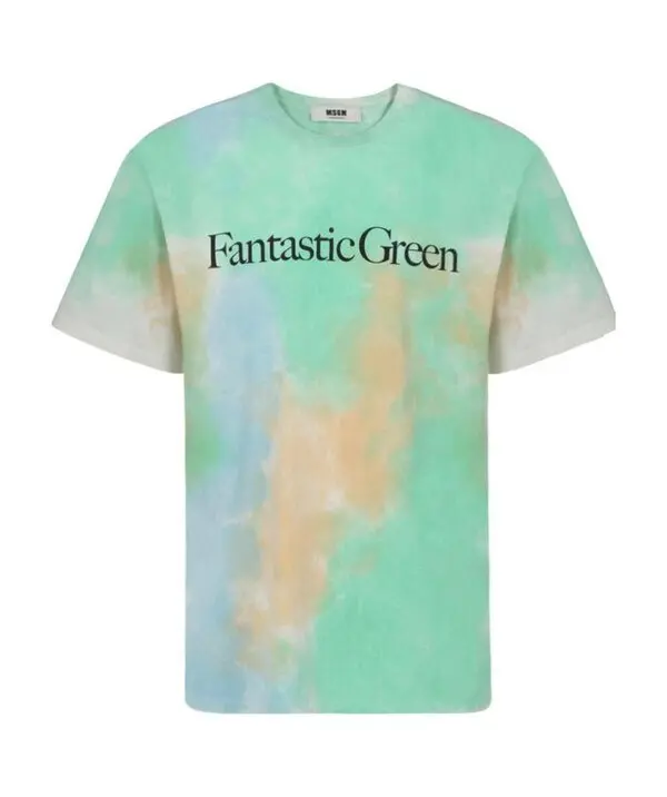 MSGM Tie-dyed Crewneck T-shirt - Green