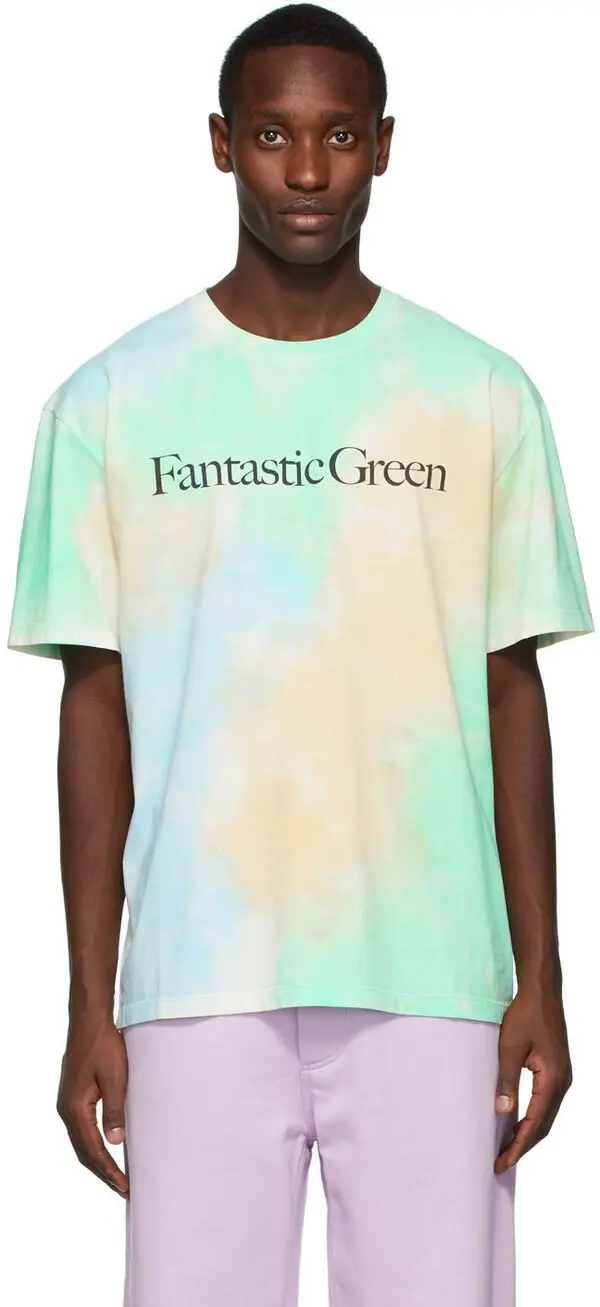 MSGM Tie-dyed Crewneck T-shirt - Green